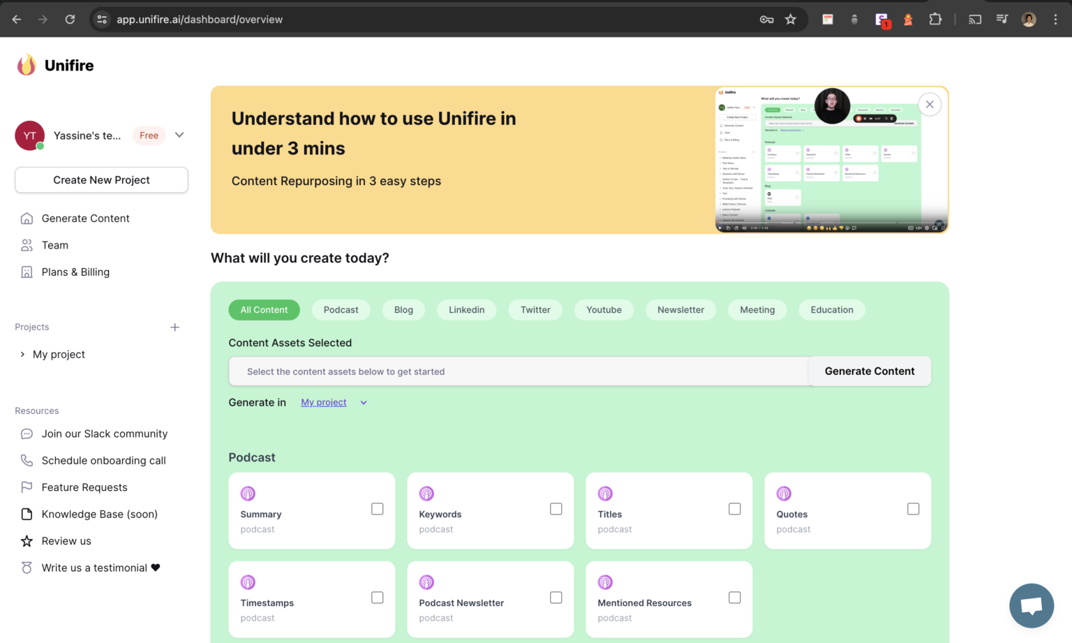 التكامل بين Zapier وUnifire | Unifire.ai